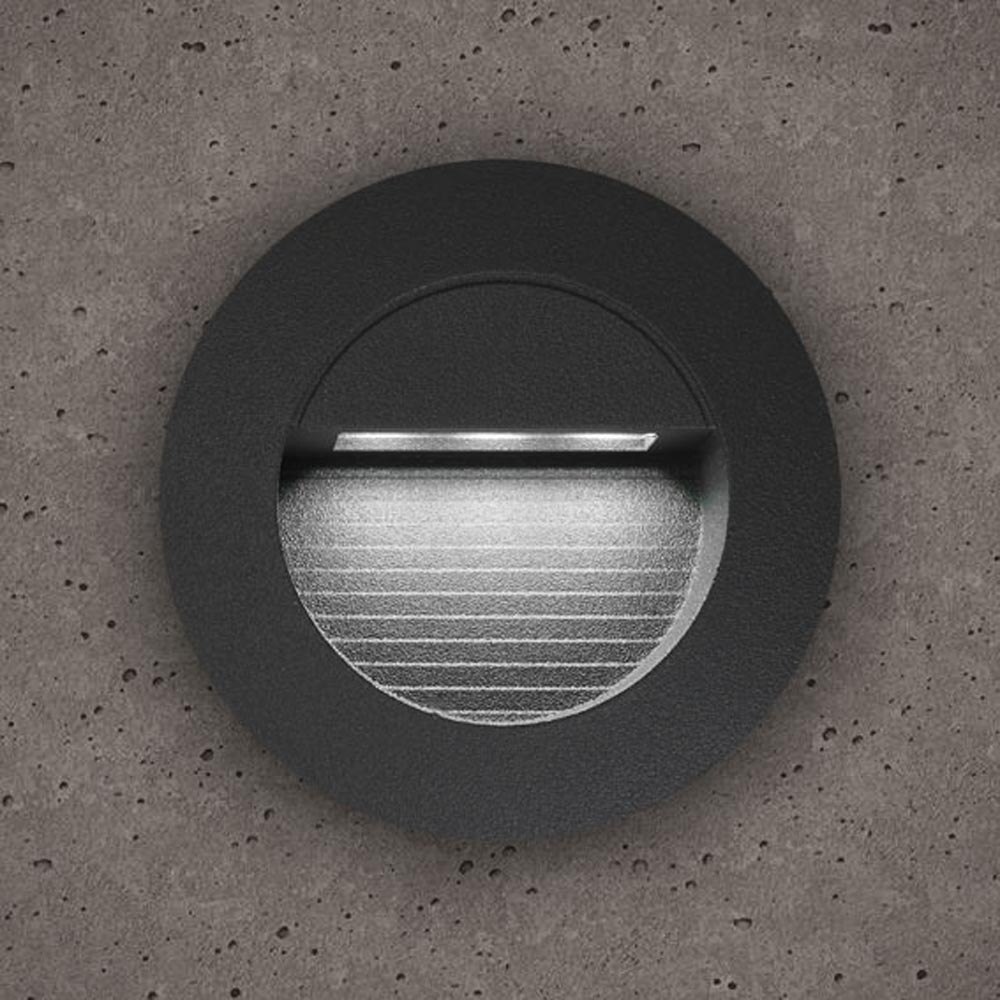 Luna 1.2W LED Grey Round Guide Light - IP54 Blue light