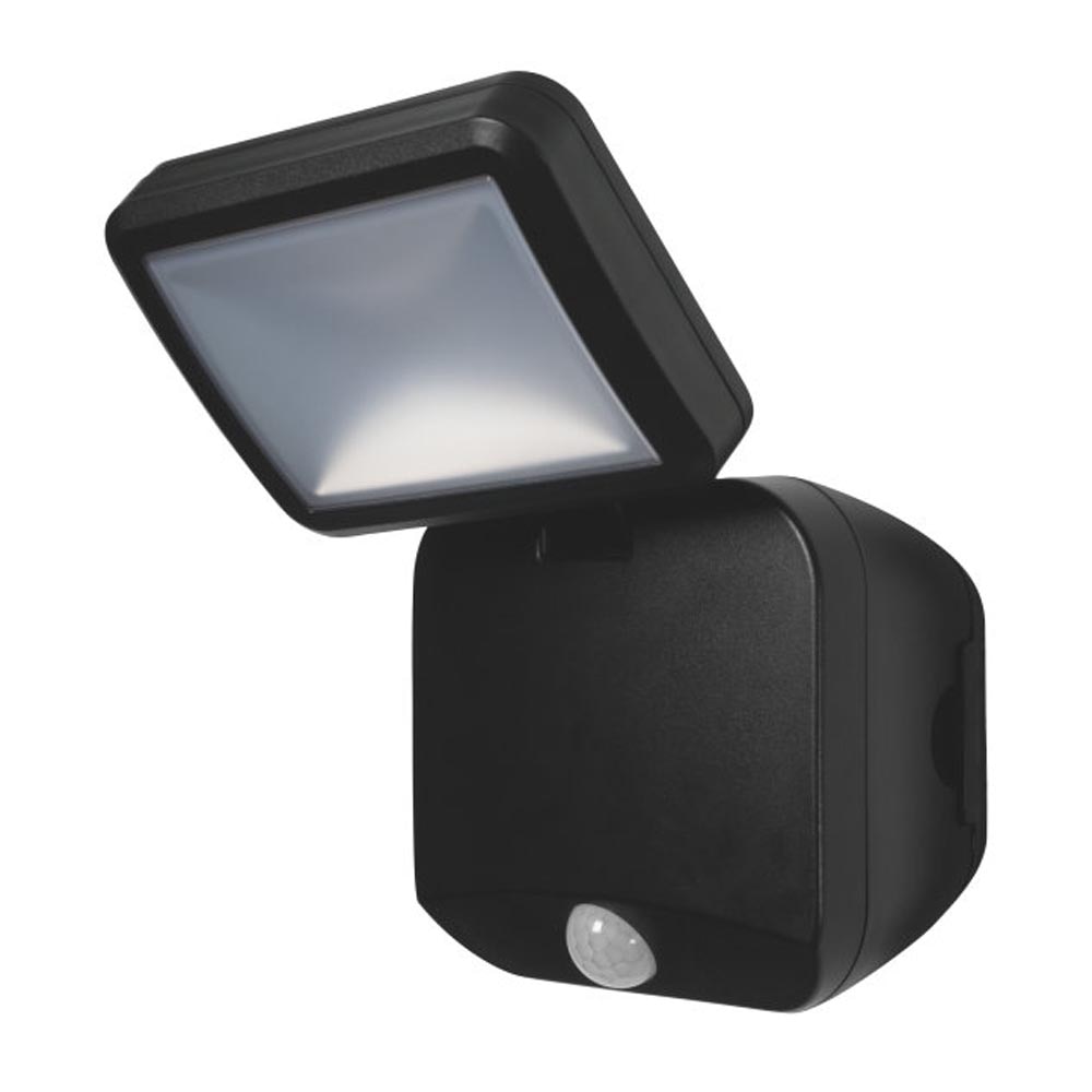 LED Battery Powered Single Spotlight with Sensor Black 4W 4000K