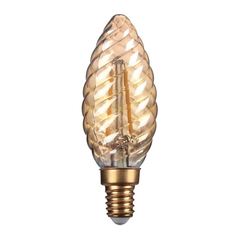LED Twisted Candle 4W (28W eqv.) SES 2500K 220-240V Gold Kosnic