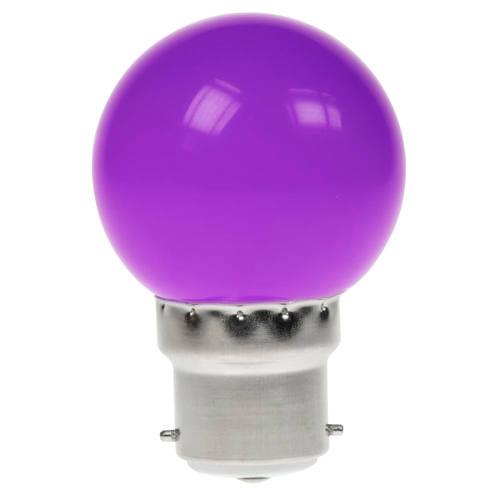 LED 45mm Round 1W B22d Purple