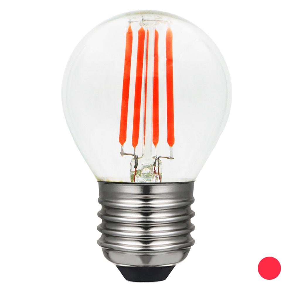 LED Filament Round 45mm ES 4W 220-240V Red Dimmable Laes LED Filament Round 45mm ES 4W 220-240V Red Dimmable Laes
